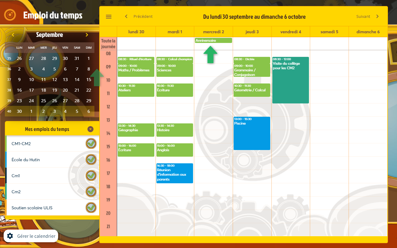 Emploi du temps – Beneylu School